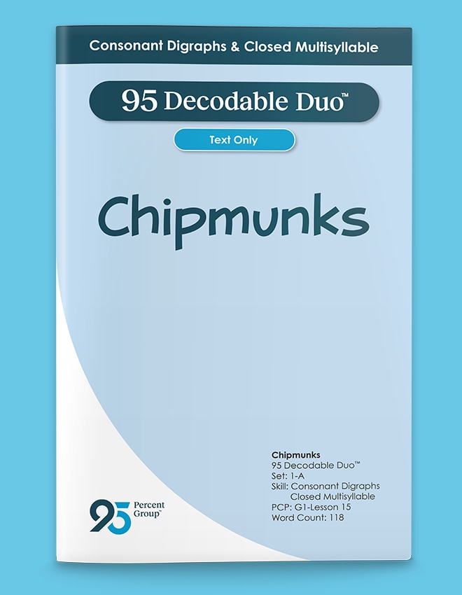 Chipmunks 95 Decodable Duoâ„¢ Set for 6 Students, 1st Grade