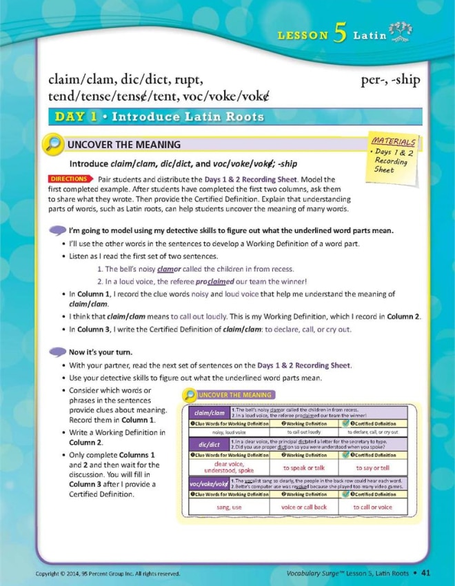 95 Vocabulary Surgeâ„¢, Level B: Unleashing the Power of Word Parts